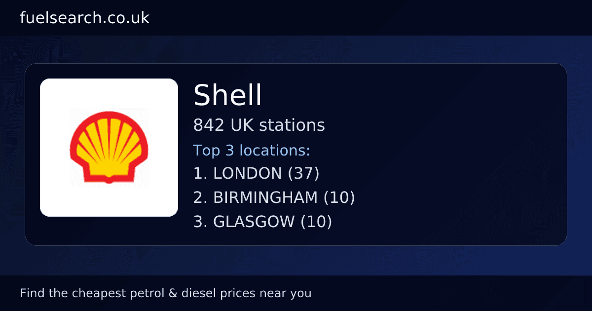 Shell Fuel Prices Near Me | Compare UK Petrol & Diesel | FuelSearch UK